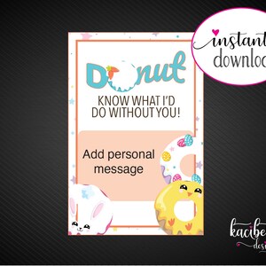 Printable APPRECIATION Donut Gift Card Holder. Instant Download ...