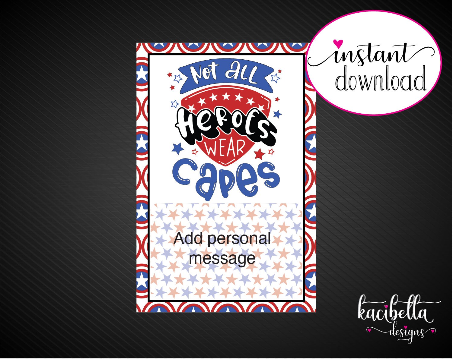 Printable HEROES Appreciation Gift Card Holder. Digital | Etsy