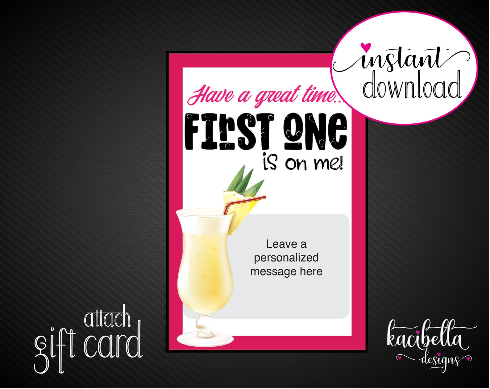 Printable CELEBRATION Cocktail Gift Card Holder. Have a Great Time ...