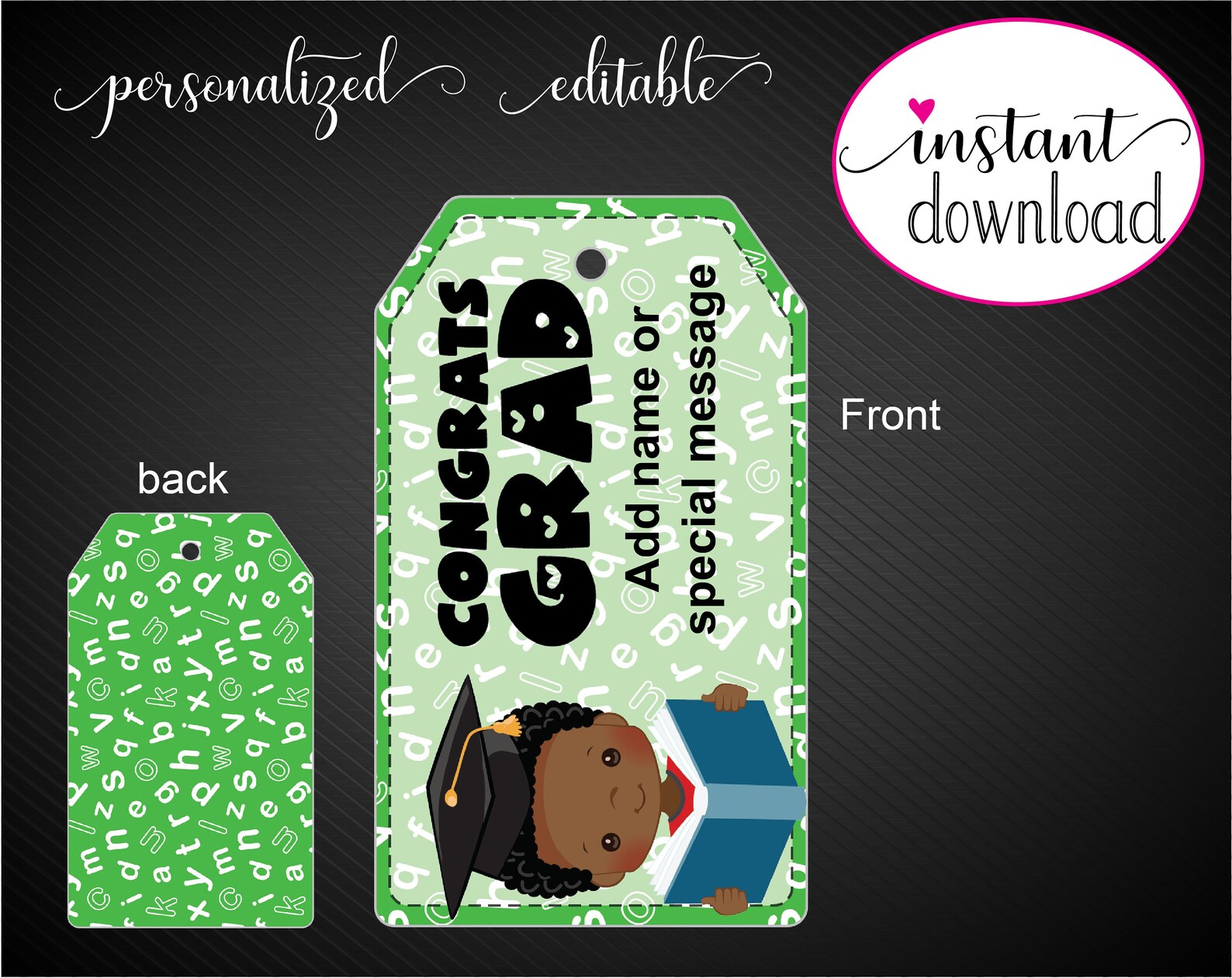 Editable CONGRATS Grad Graduation Themed Gift Tags. Congrats Grad ...