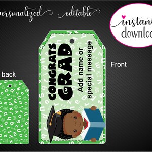 Editable CONGRATS Grad Graduation Themed Gift Tags. Congrats Grad ...