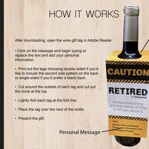Printable PERSONALIZED Wine Gift Tag. Open in Case of Emergency ...