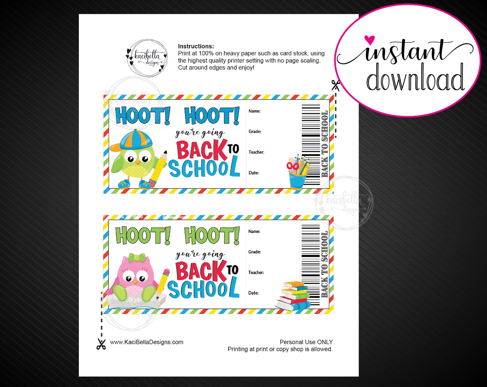 Printable BACK-TO-SCHOOL Surprise Teacher Reveal Coupon. | Etsy