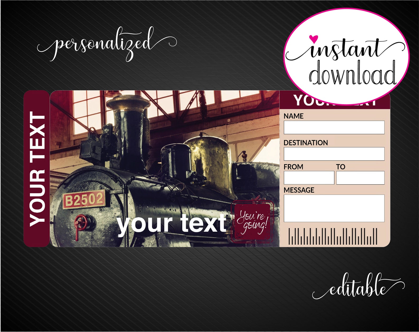 Printable MUSEUM Surprise Gift Reveal Ticket. Admission Pass. Printable ...