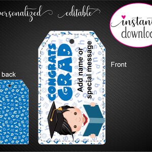 Editable CONGRATS Grad Graduation Themed Gift Tags. Congrats Grad ...
