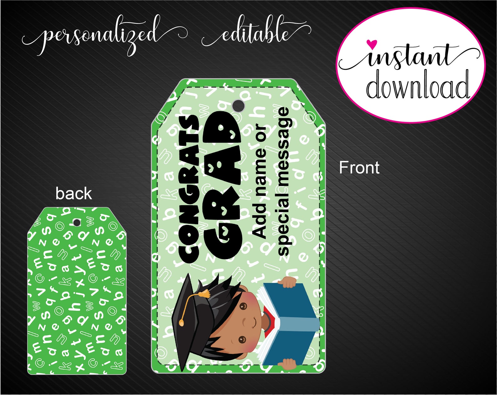 Editable CONGRATS Grad Graduation Themed Gift Tags. Congrats Grad ...