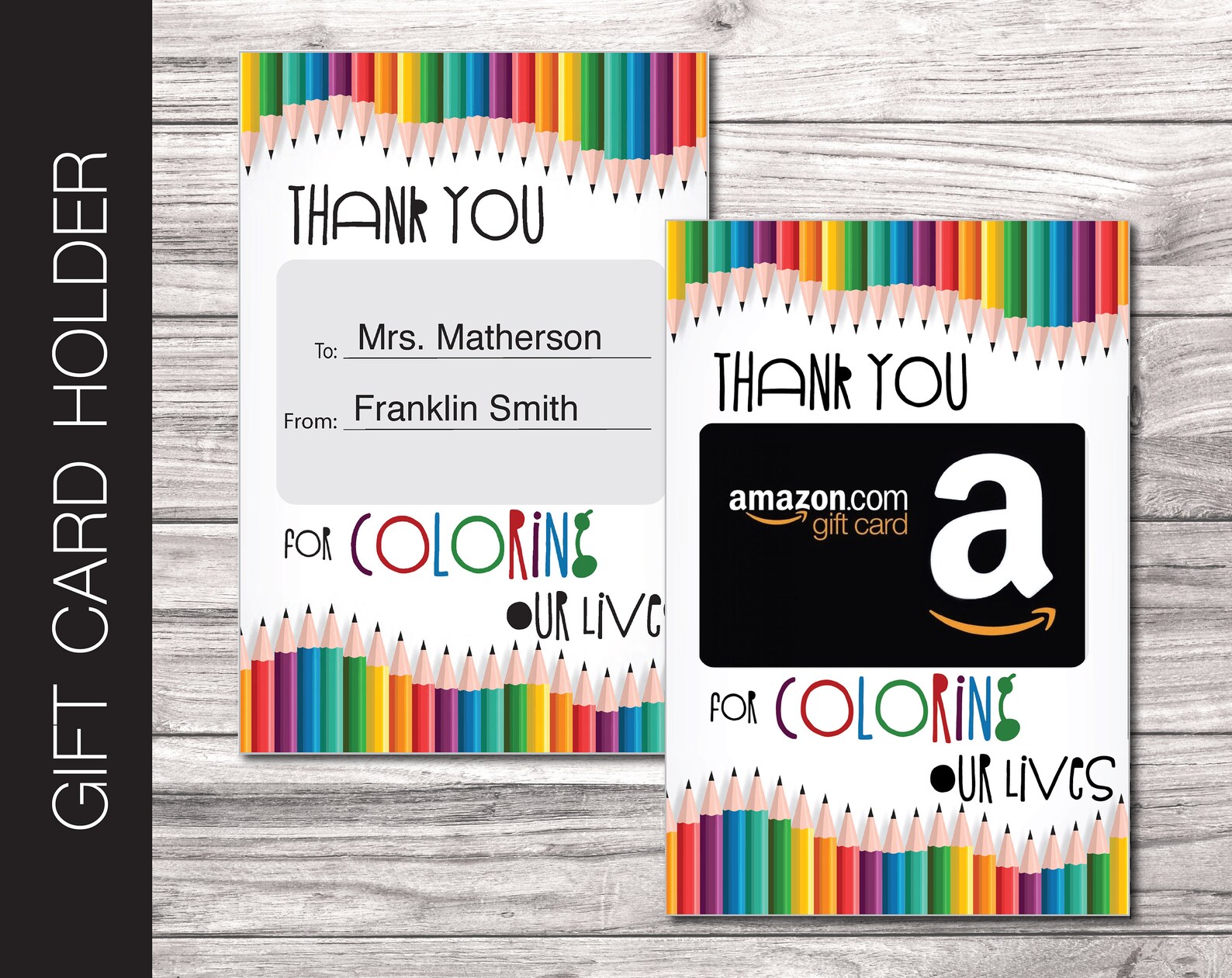 Printable APPRECIATION Gift Card Holder. Personalized. Thank You for ...