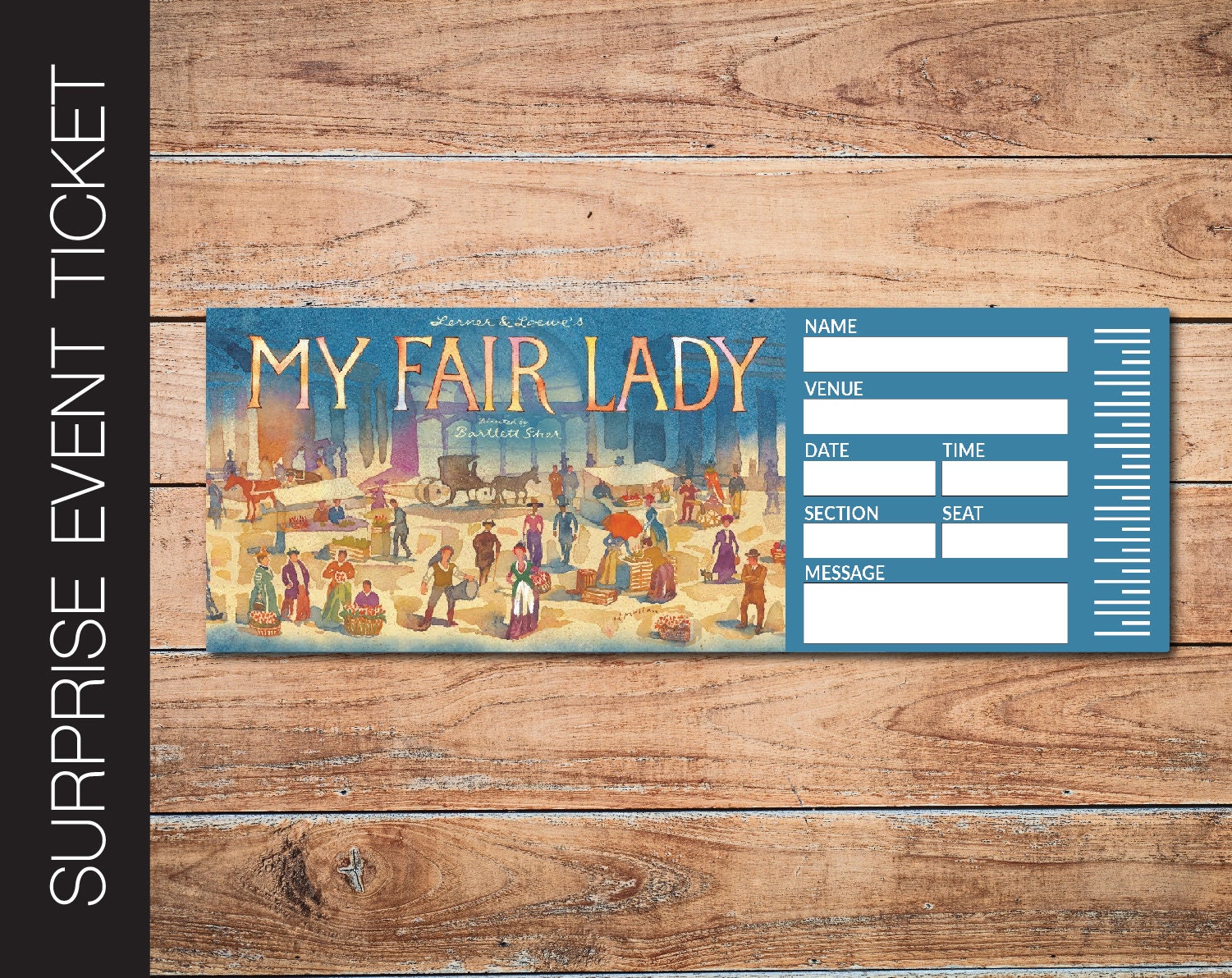 Printable MY FAIR LADY Broadway Surprise Ticket. Editable - Etsy