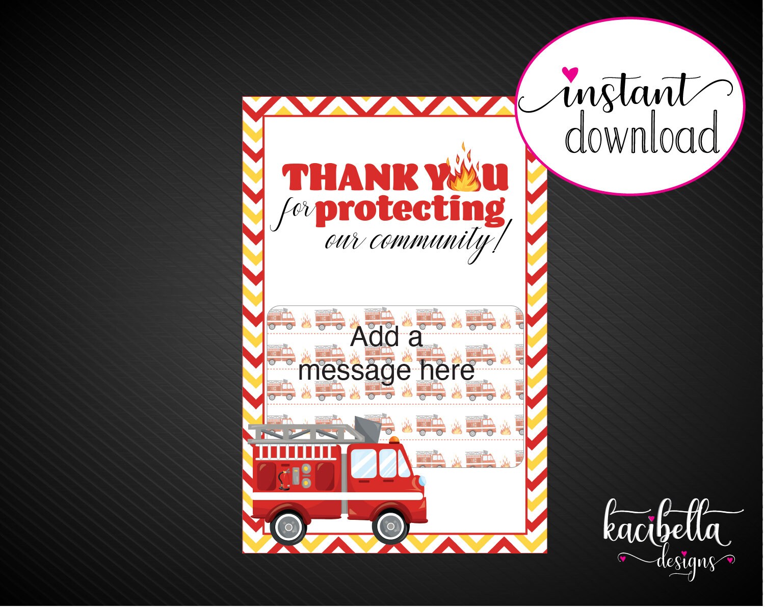Printable FIRE FIGHTERS Gift Card Holder. First Responder | Etsy