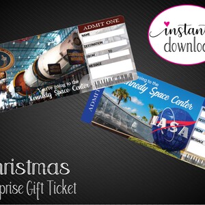 Printable KENNEDY SPACE CENTER Surprise Trip Tickets. Vacation Ticket ...