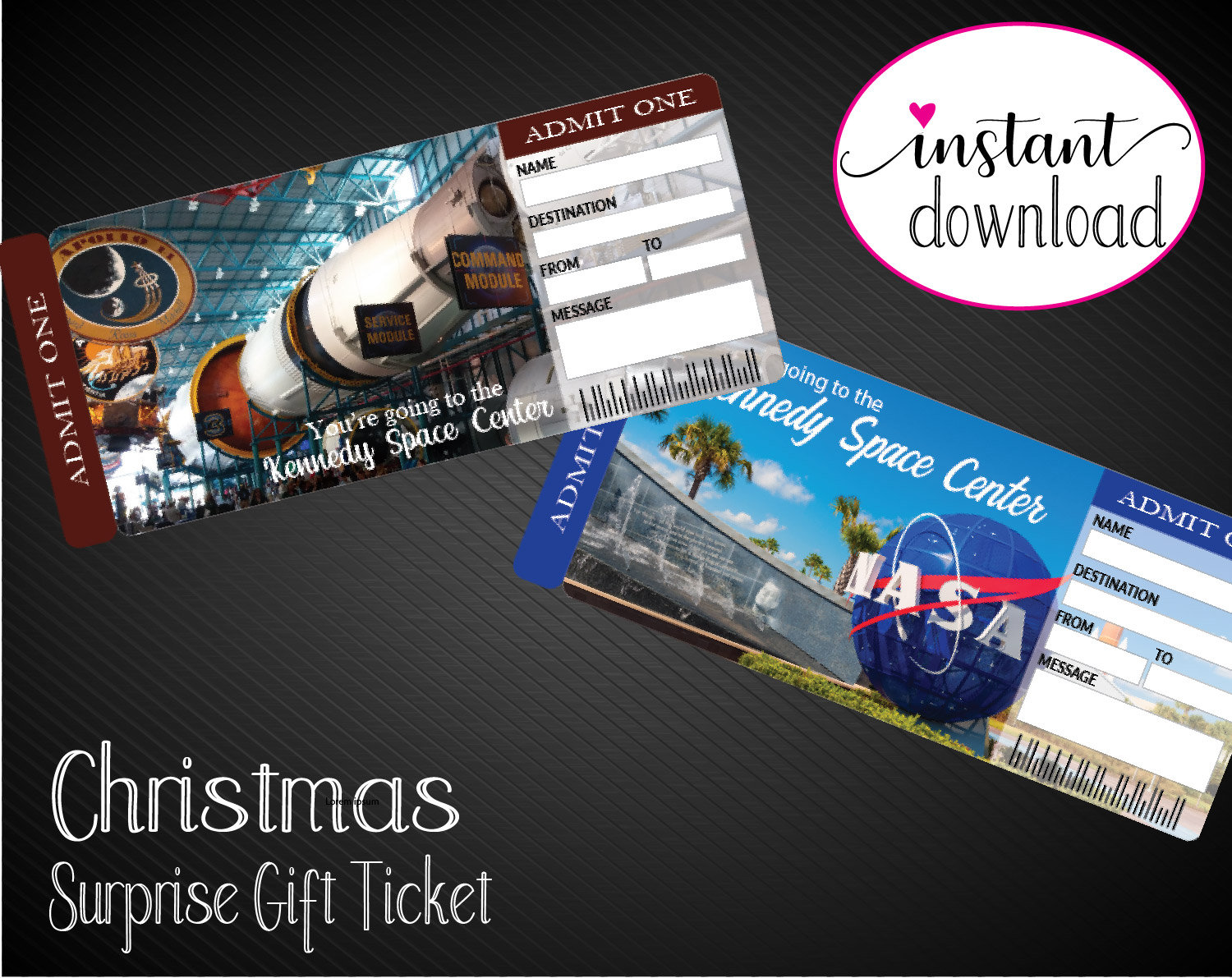 Printable KENNEDY SPACE CENTER Surprise Trip Tickets. Vacation - Etsy