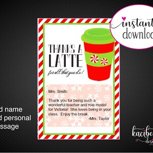 Printable CHRISTMAS Coffee Gift Card Holder. Thanks a Latte! Starbucks ...
