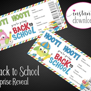 Printable BACK-TO-SCHOOL Surprise Teacher Reveal Coupon. You're Going ...