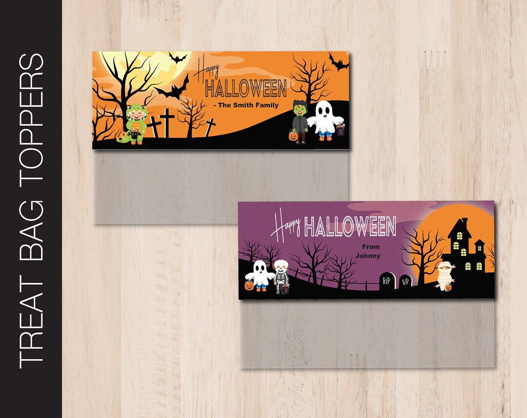 Printable HALLOWEEN Treat Bag Topper Candy Bag Party Favor Classroom ...