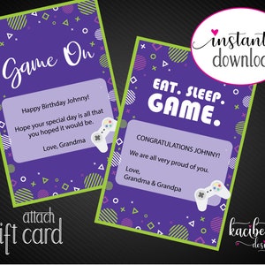 Printable VIDEO GAME Gift Card Holder. Teen Gift. Gamer Gift. Video ...