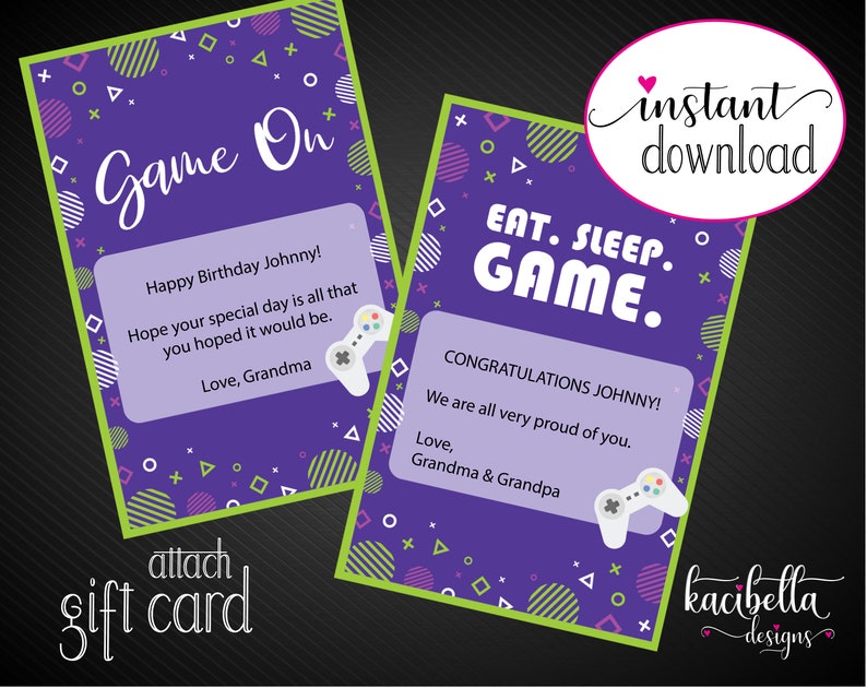 Printable VIDEO GAME Gift Card Holder. Teen Gift. Gamer Gift. | Etsy