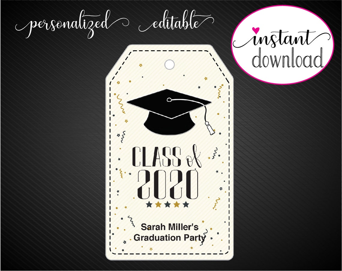 Editable GRADUATION Themed Gift Tags. Congratulations - Etsy