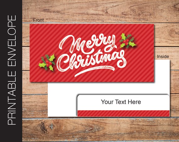 Printable CHRISTMAS Envelope for Gift Tickets Vouchers | Etsy