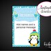 Printable CHRISTMAS Gift Card Holder. Penguins. Merry Christmas Instant ...