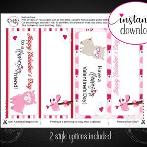 Printable VALENTINES Treat Bag Topper Candy Bag Party Favor Classroom ...