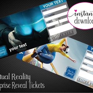 Printable VIRTUAL REALITY or AI Games Surprise Gift Reveal Ticket ...