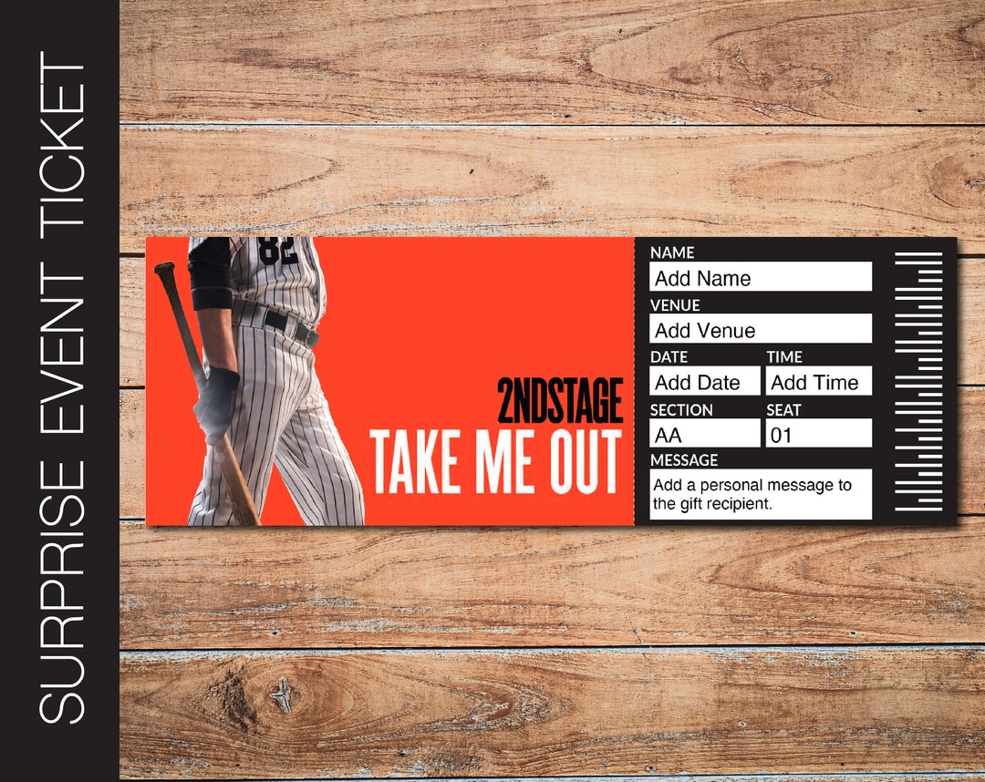 Printable TAKE Me OUT Broadway Surprise Ticket. Editable Musical ...