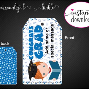 Editable CONGRATS Grad Graduation Themed Gift Tags. Congrats Grad ...