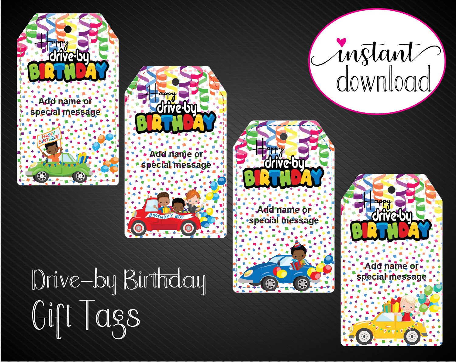 Editable BIRTHDAY BOY Theme Gift Tags. Birthday Parade Gift - Etsy