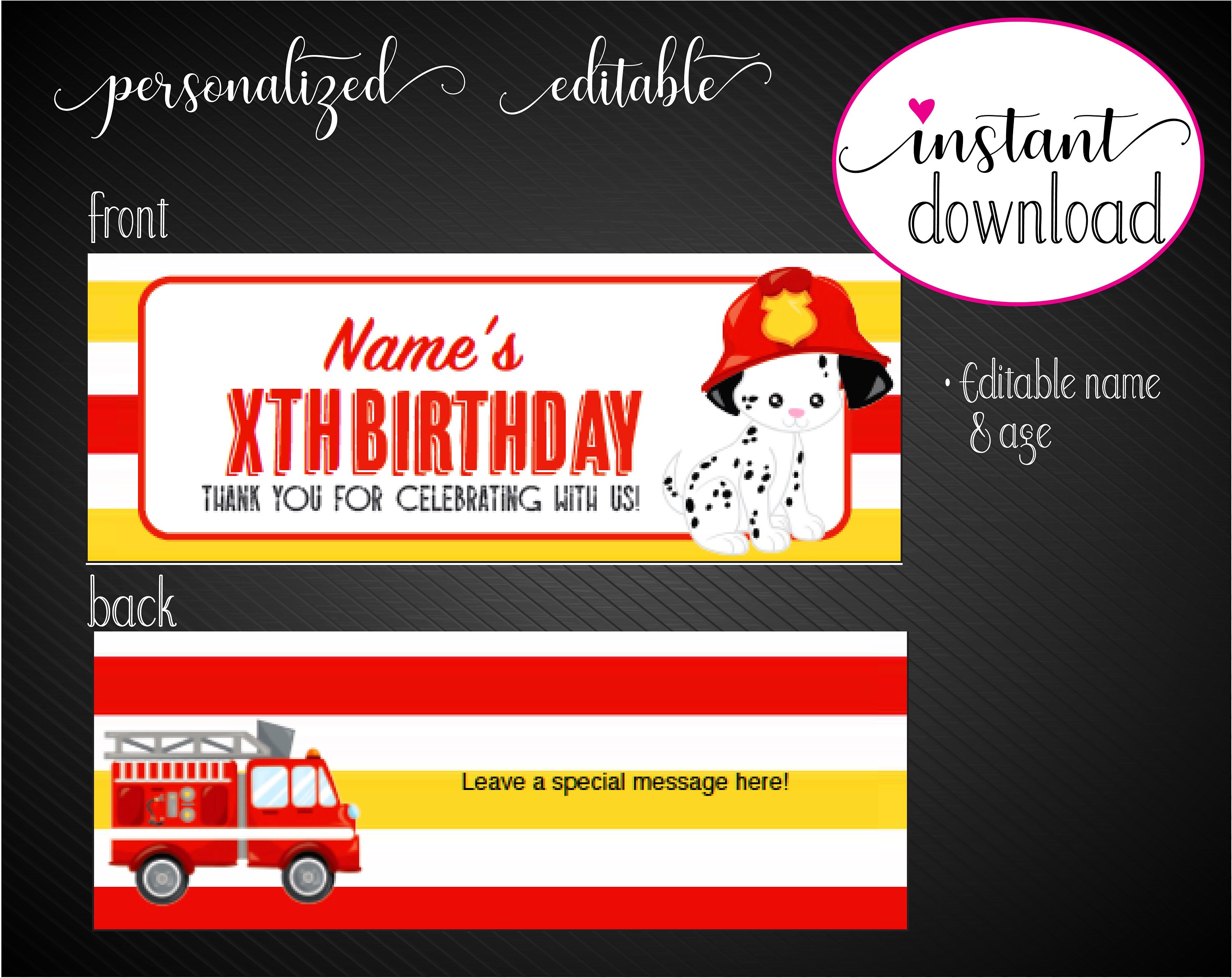 Printable BIRTHDAY Treat Bag Topper Candy Bag Party Favor | Etsy