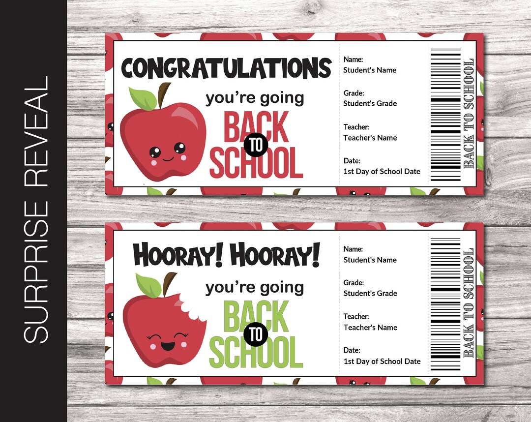 Printable BACK-TO-SCHOOL Surprise Teacher Reveal Coupon. You're Going ...