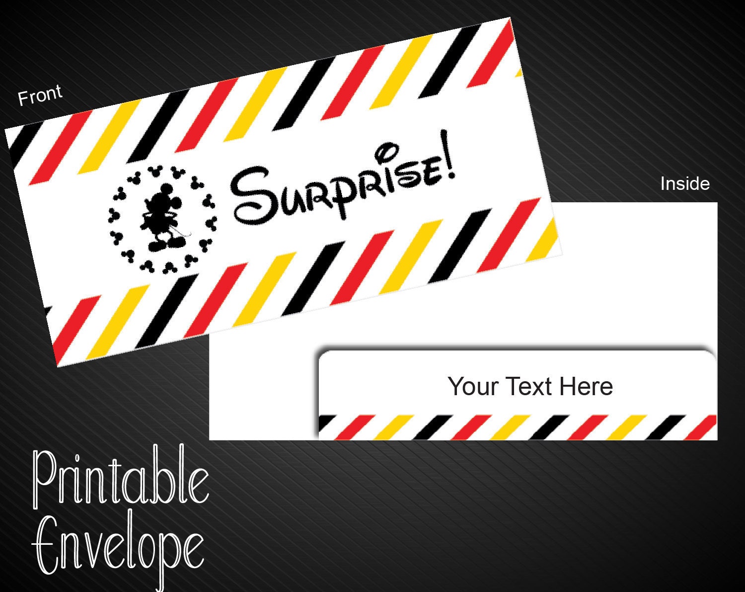 Printable DISNEY Envelope for Surprise Gift Tickets Vouchers - Etsy