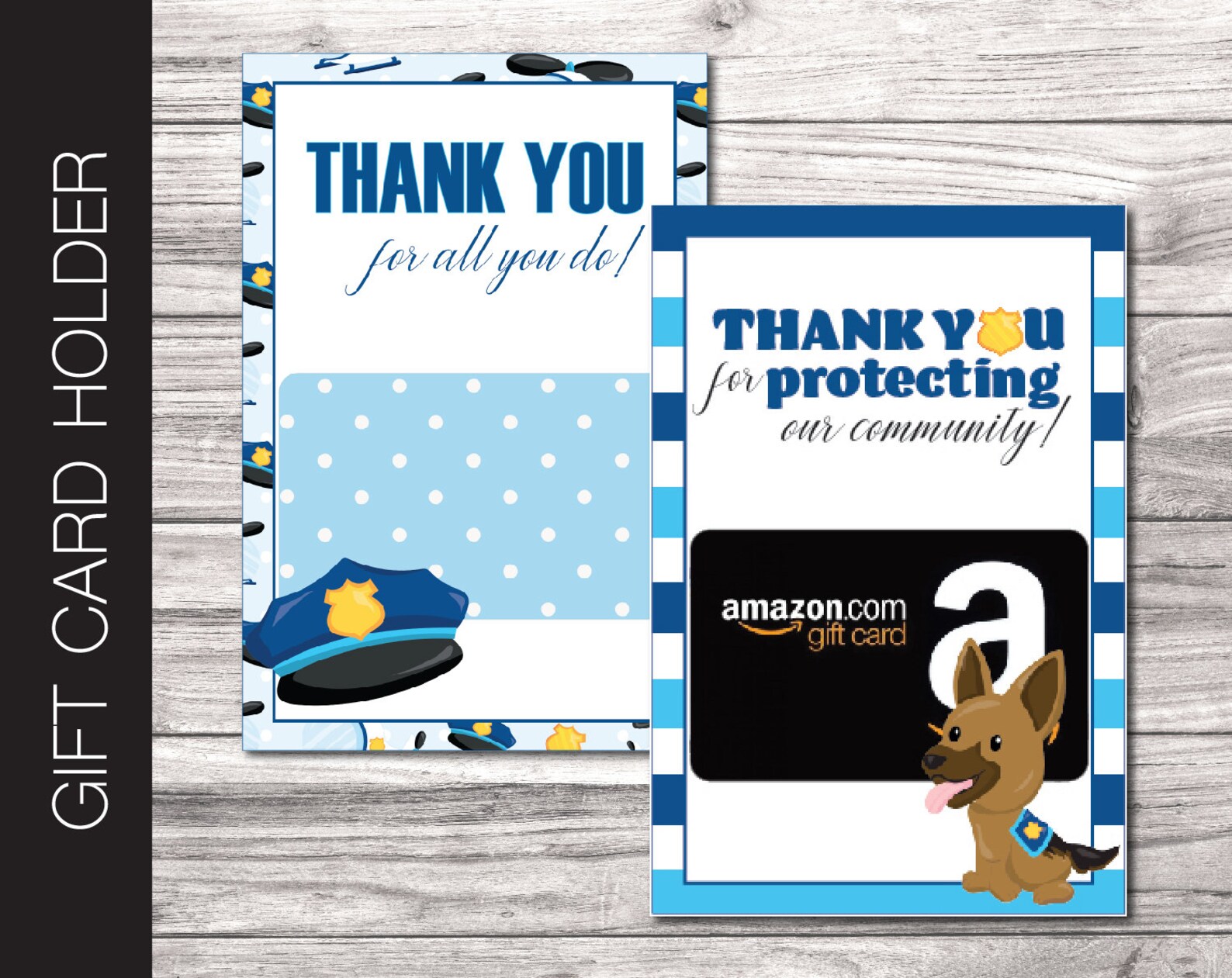 Printable POLICEMEN Gift Card Holder. First Responder | Etsy