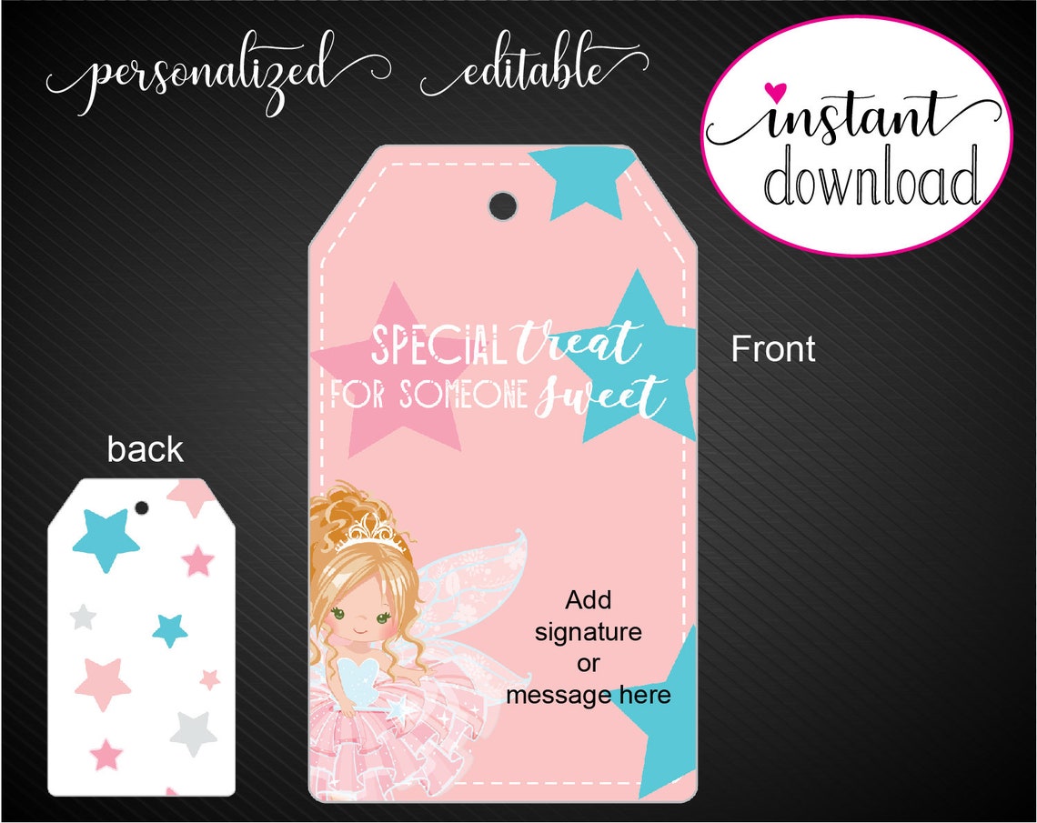 Editable SWEET TREATS Gift Tags. Gift Cards for Friends - Etsy