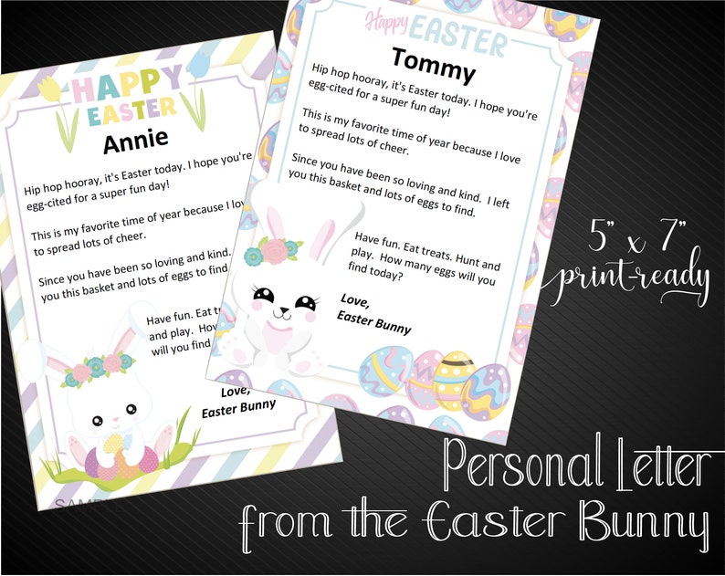 Printable EASTER BUNNY Personalized Letter. Letter From Easter | Etsy