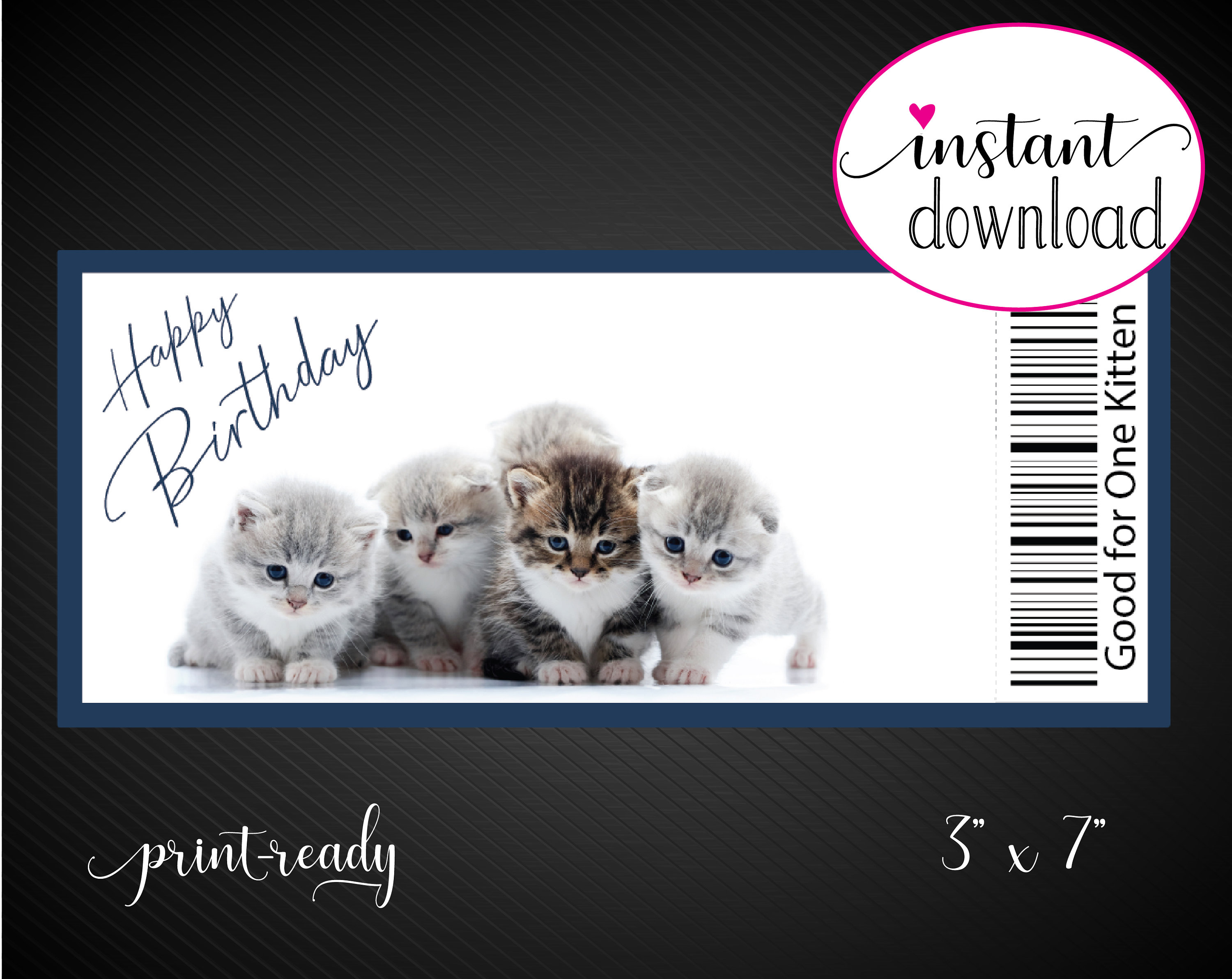 Printable NEW KITTEN / CAT Surprise Gift Reveal Coupon. Instant ...