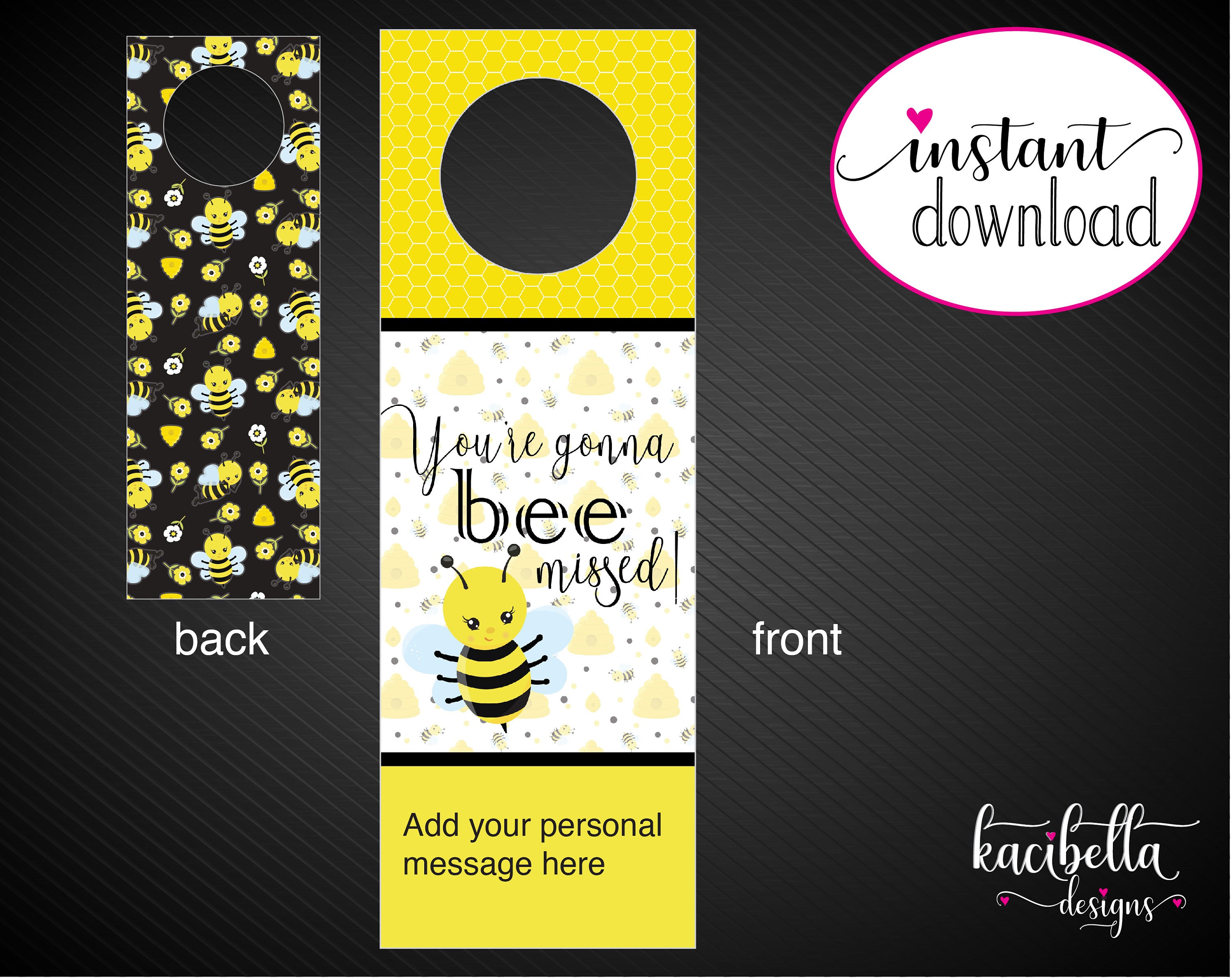 Printable FAREWELL Personalized Wine Gift Tag. You Will Bee Missed ...