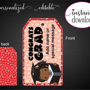 Editable CONGRATS Grad Graduation Themed Gift Tags. Congrats Grad ...