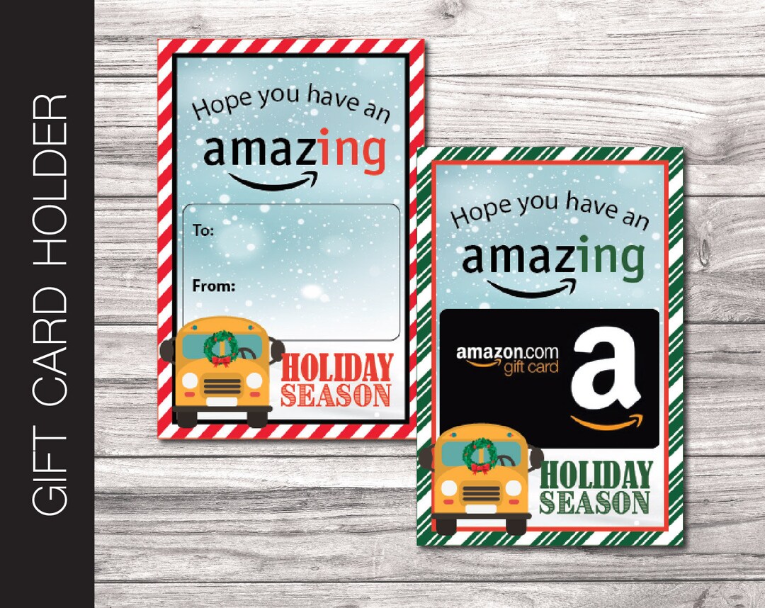 Printable CHRISTMAS Bus Driver Gift Card Holder. Merry Christmas to an ...