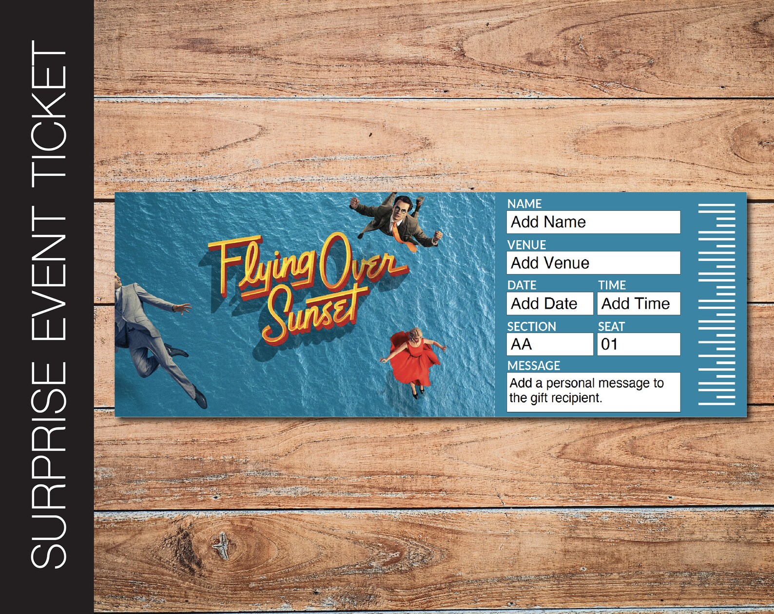 Printable FLYING OVER SUNSET Broadway Surprise Ticket. | Etsy