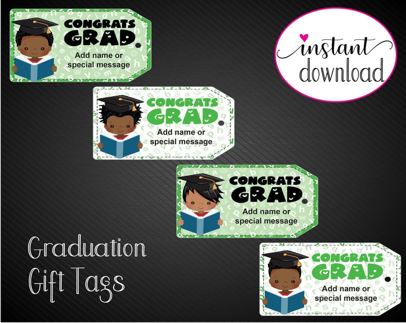 Editable CONGRATS Grad Graduation Themed Gift Tags. Congrats Grad ...