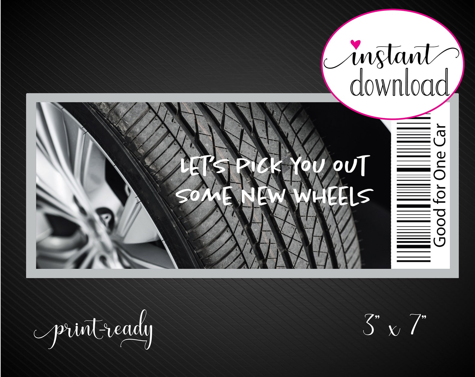 Printable NEW CAR Surprise Gift Reveal Coupon. Instant Printable ...
