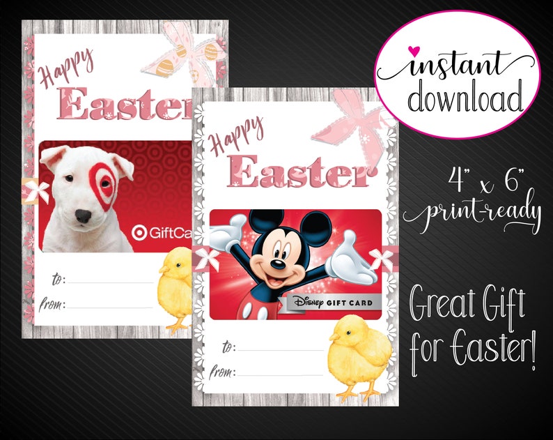 Printable EASTER Gift Card Holder. Easter Chick Themed - Etsy