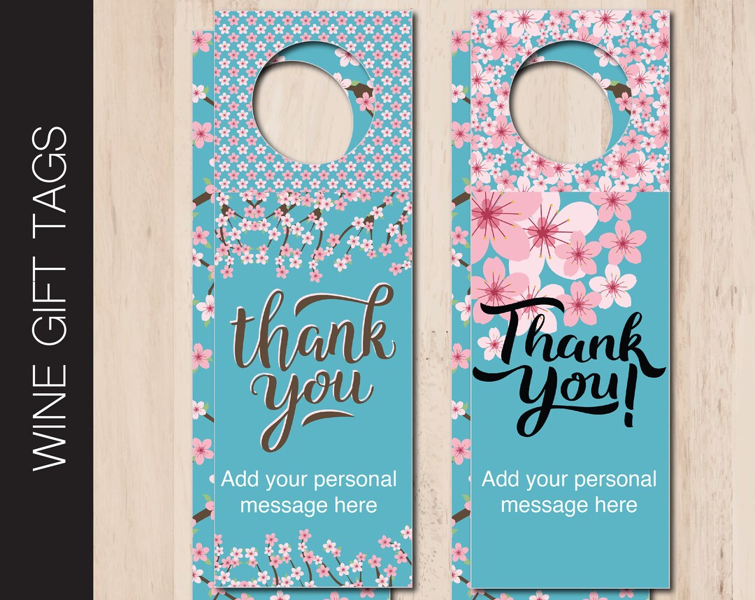 Printable PERSONALIZED Wine Gift Tag. Thank You. Wine Bottle Tag ...
