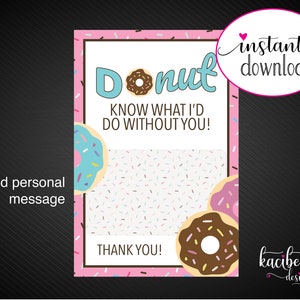 Printable APPRECIATION Donut Gift Card Holder. Instant Download ...