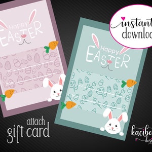 Printable EASTER Gift Card Holder. Easter Bunny Themed Editable Gift ...