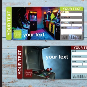 Printable ARCADE Surprise Gift Reveal Ticket. Admission Pass. Printable ...