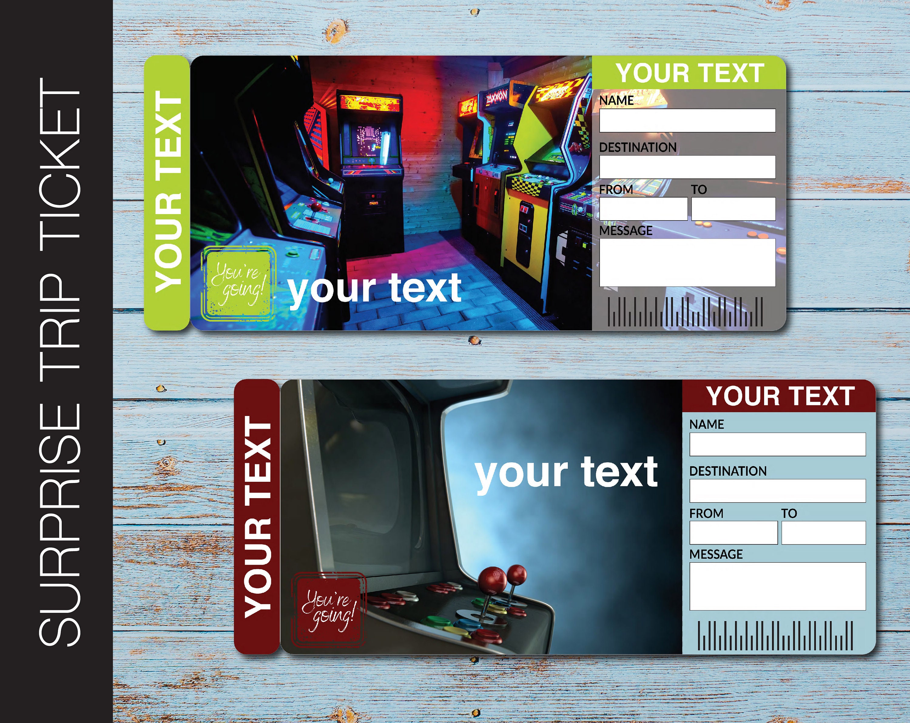 Printable ARCADE Surprise Gift Reveal Ticket. Admission Pass. - Etsy Canada