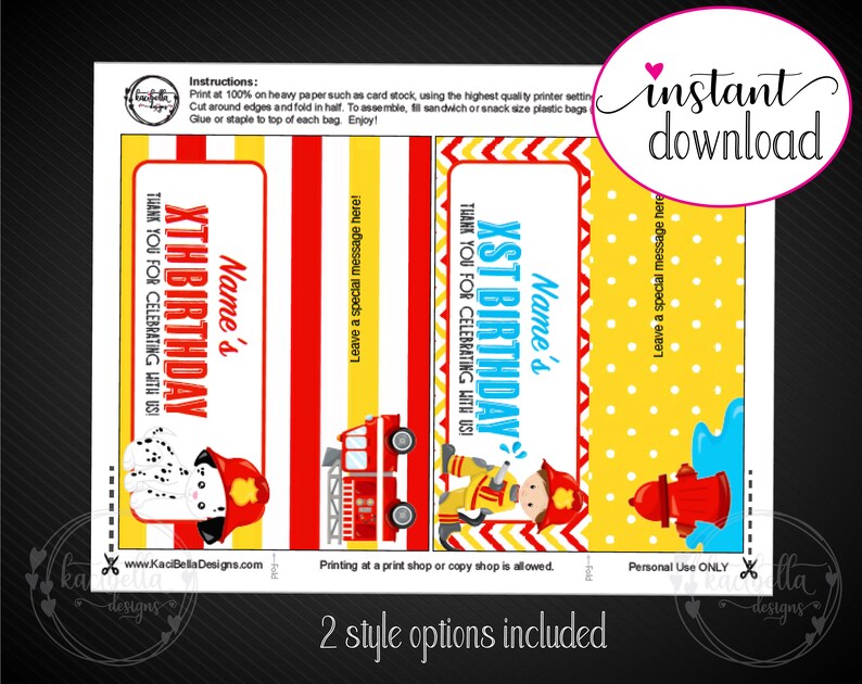 Printable BIRTHDAY Treat Bag Topper Candy Bag Party Favor | Etsy