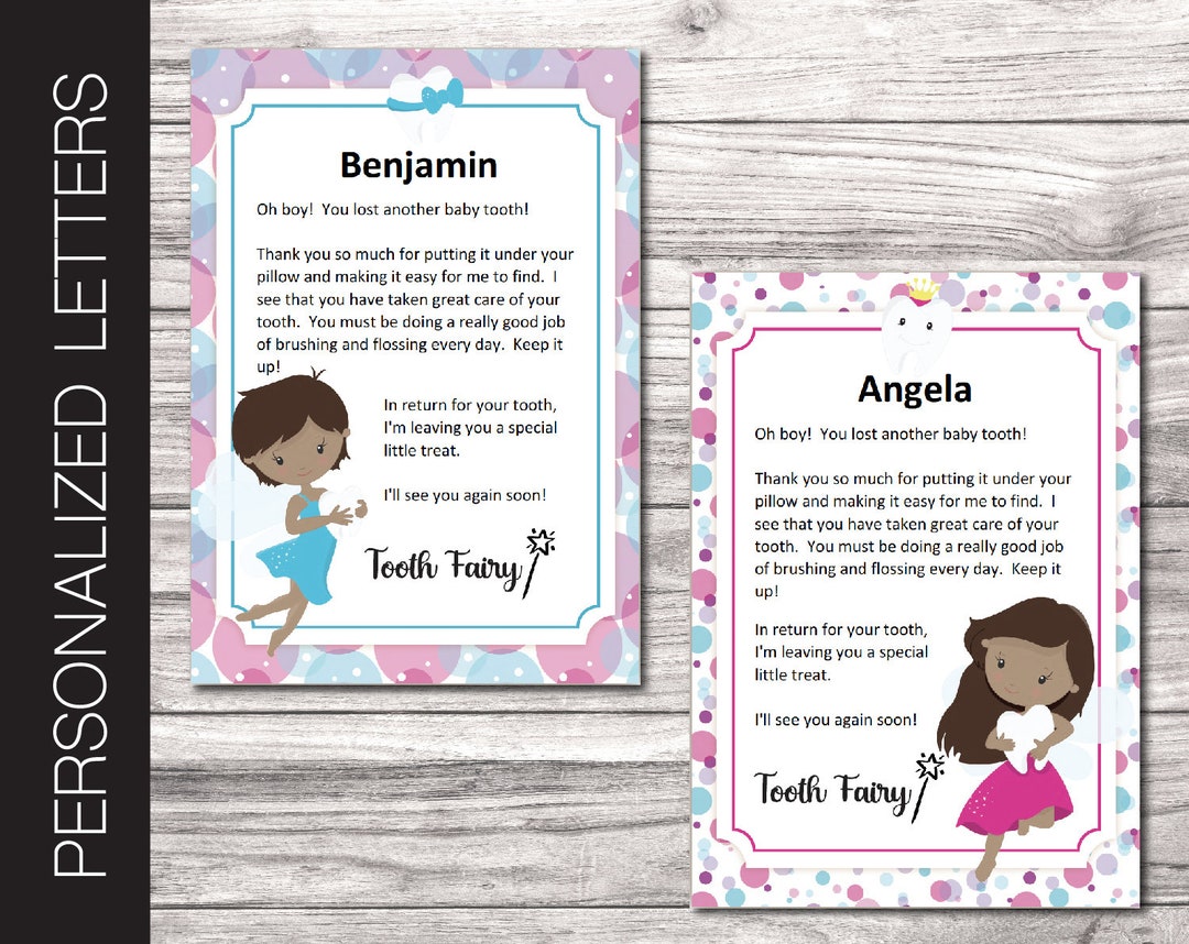 Printable TOOTH FAIRY Letters. 2 Letters. Lost Tooth. Editable ...