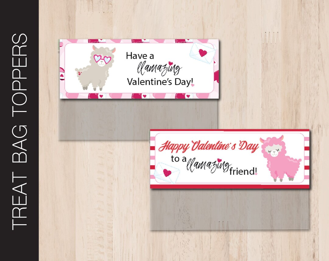 Printable VALENTINES Treat Bag Topper Candy Bag Party Favor Classroom ...